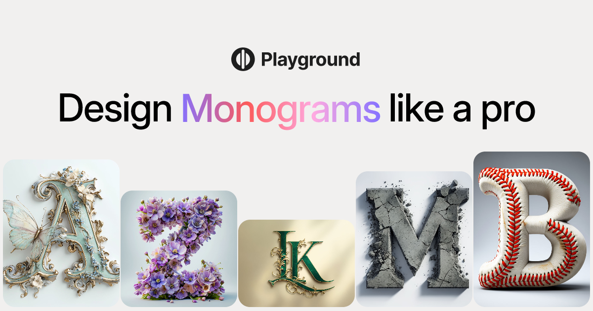Light Effect Monogram Templates - Playground